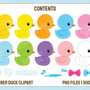 Rubber Duck Clipart - Cute Rubber Duckie Clip Art - Commercial and ...
