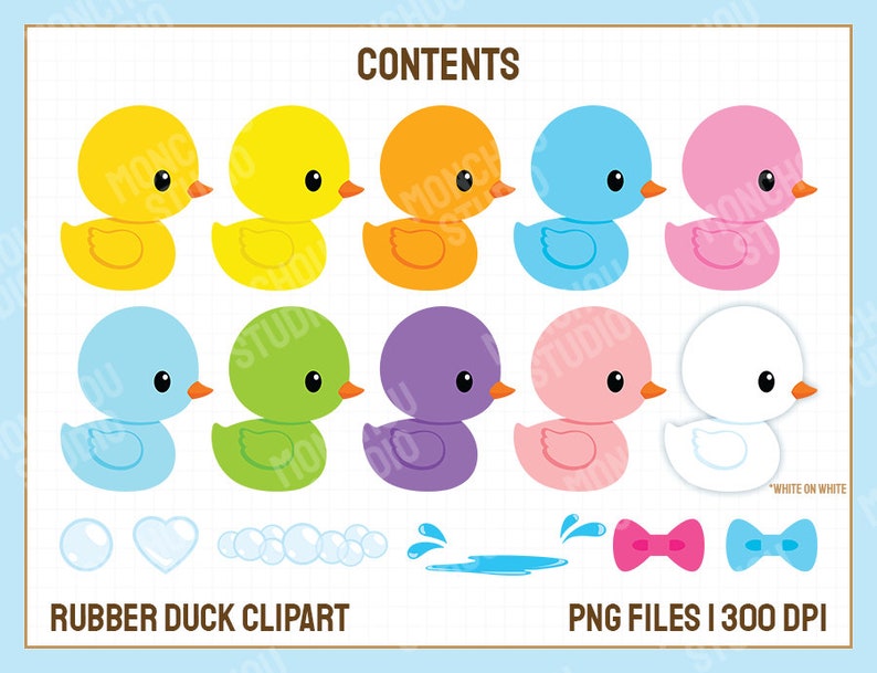 Rubber Duck Clipart - Cute Rubber Duckie Clip Art - Commercial and ...