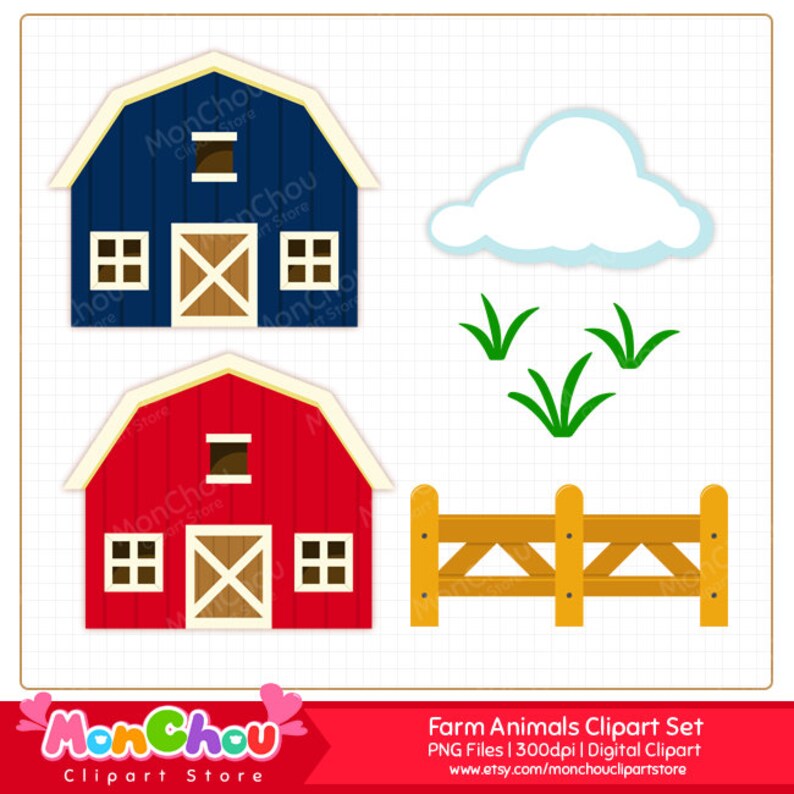Farm Animals Clipart Clip Art for Commercial and Personal - Etsy