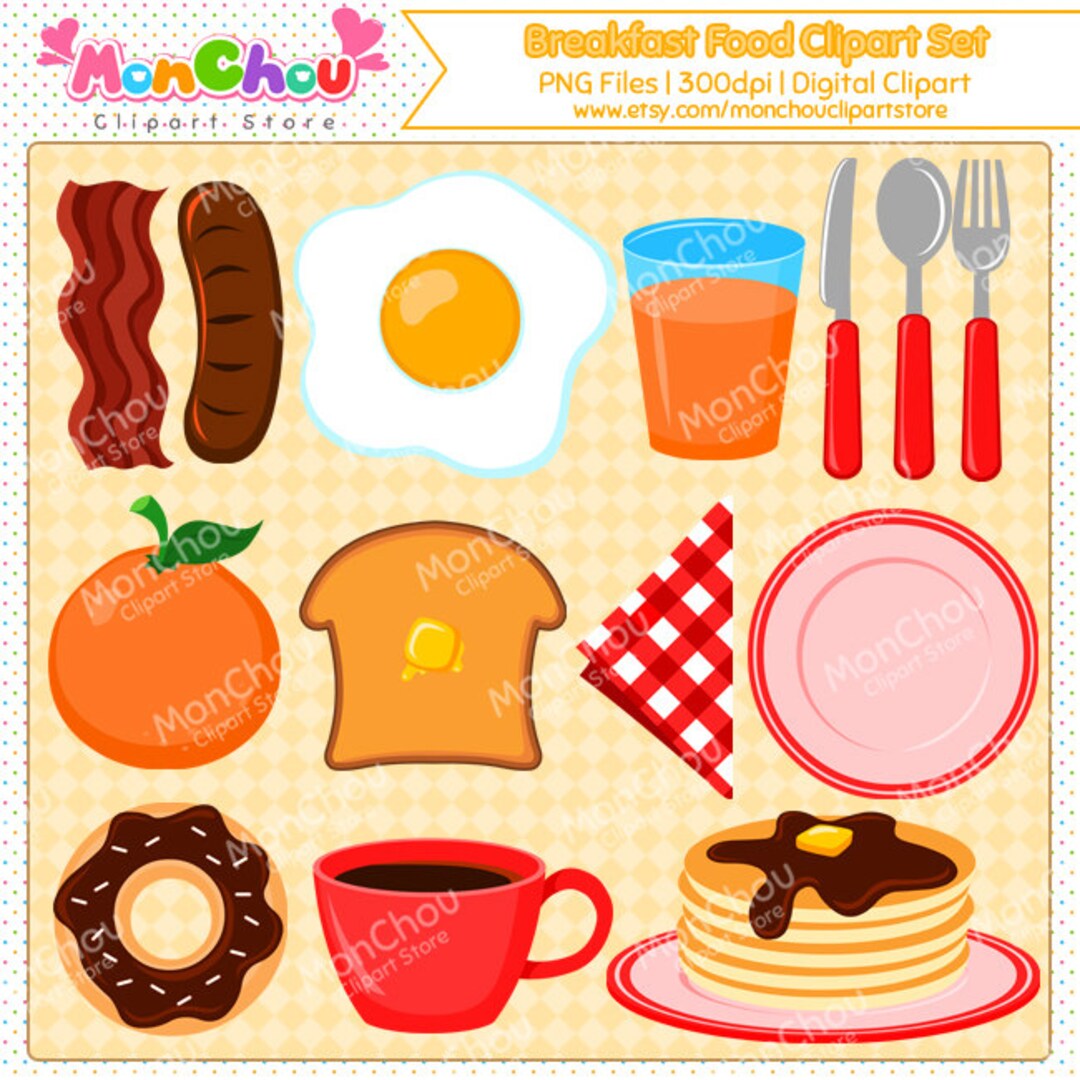 Breakfast Food Clipart for Commercial and Personal Use - Etsy