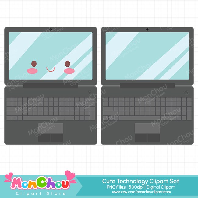 Kawaii Technology Clipart Cute Tech Clipart Set Instant Download ...
