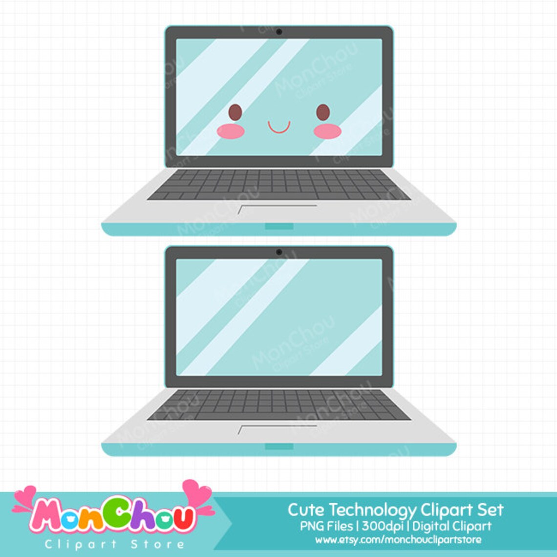 Kawaii Technology Clipart Cute Tech Clipart Set Instant | Etsy India