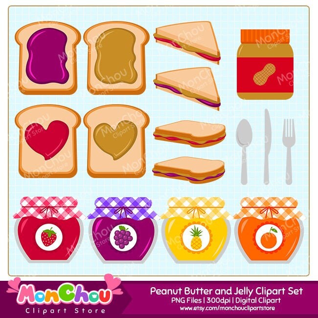 Peanut Butter and Jelly Clipart Instant Download Peanut | Etsy