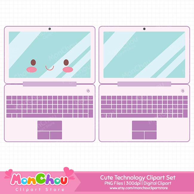 Kawaii Technology Clipart Cute Tech Clipart Set Instant - Etsy UK