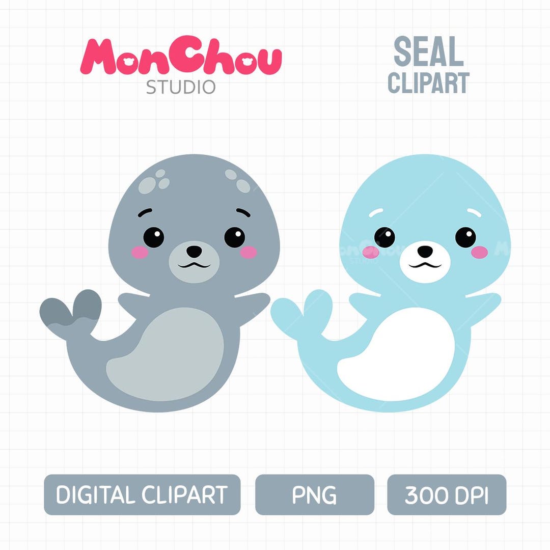 Seal Clipart - Cute Seal Clip Art Solo Ala Carte - Etsy