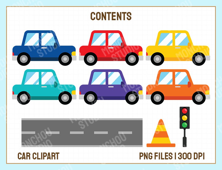 Car Clipart Set - Commercial and Personal Use Cliparts - Etsy