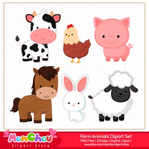Farm Animals Clipart Clip Art for Commercial and Personal Use - Etsy