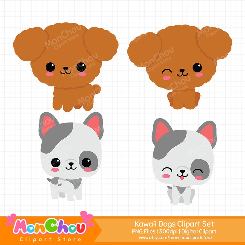 50% OFF SALE Dog Clipart Cute Dogs Clipart Set Instant Download ...