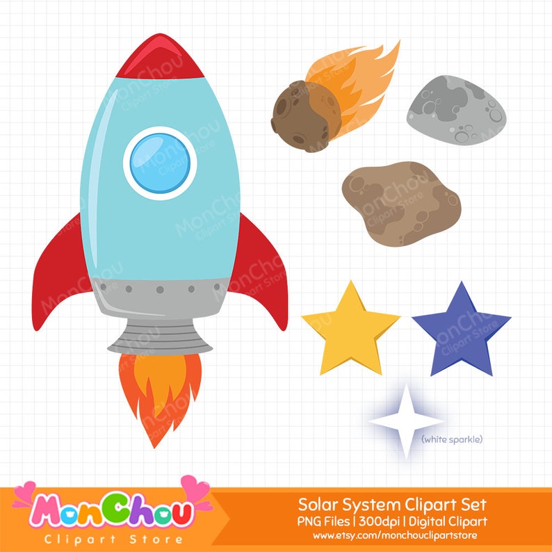 Solar System Clipart - Planets and Space Clipart - Commercial and ...