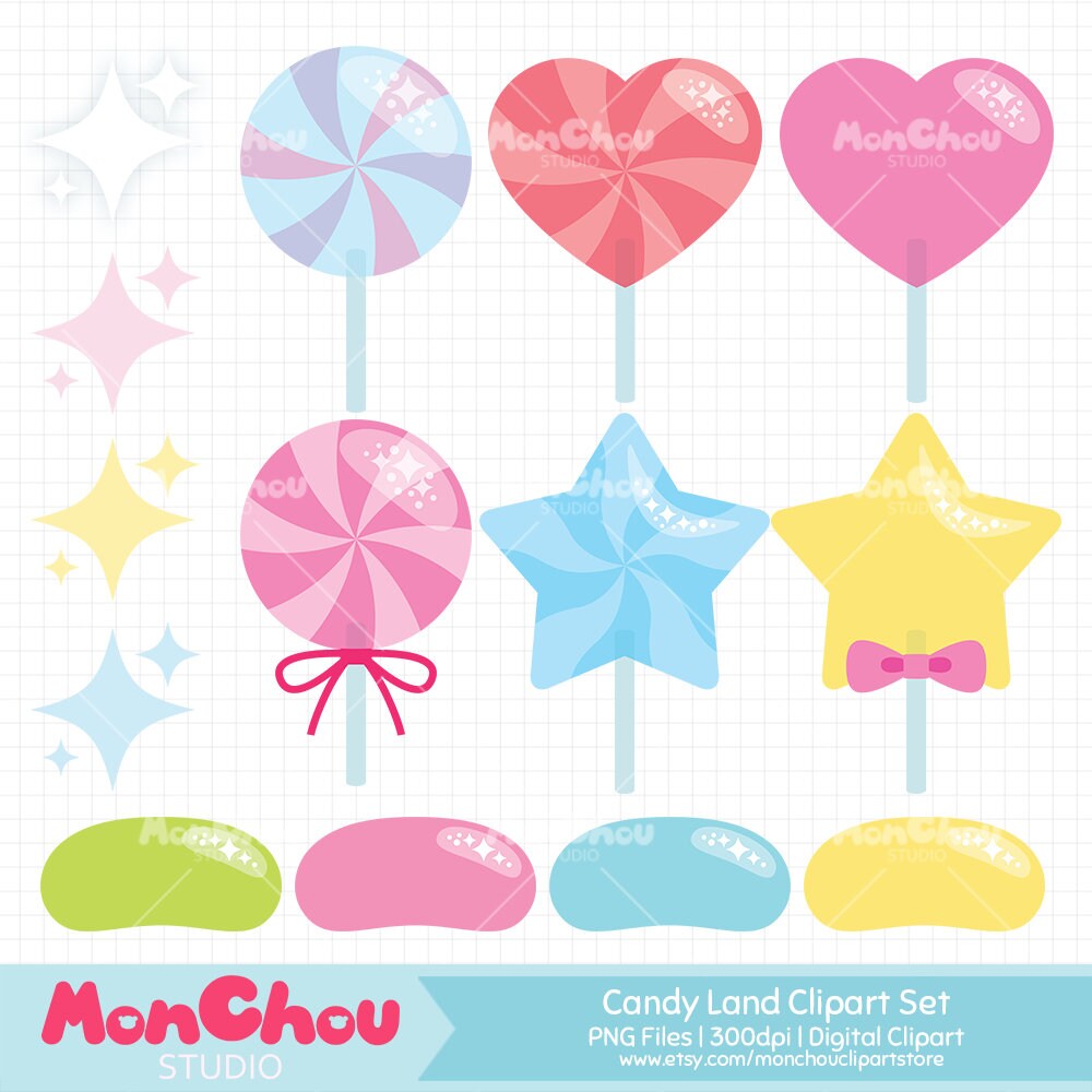 Candy Land Clipart Set Candy Clip Art Set Instant Download - Etsy
