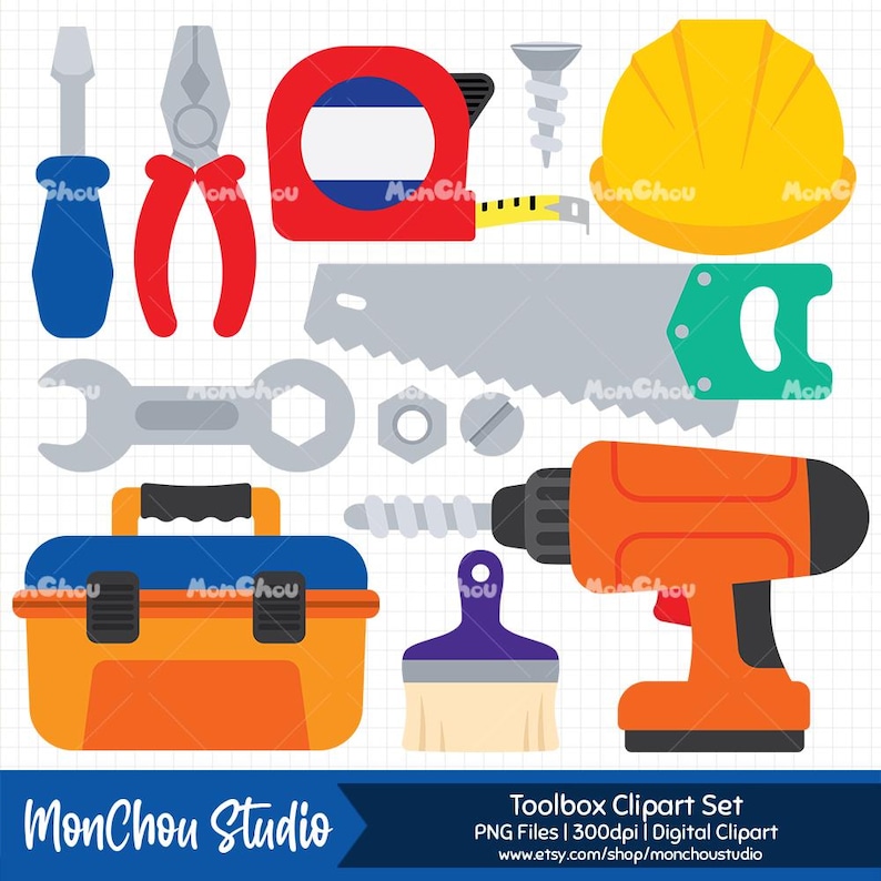 Toolbox Clipart - Tools and Tool Box Clip Art Set - Instant Download ...