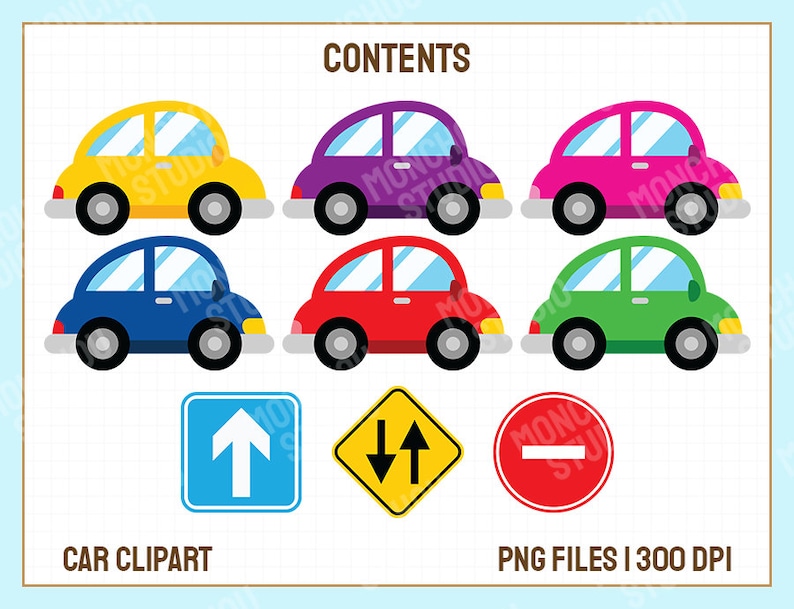 Car Clipart Set Commercial and Personal Use Cliparts - Etsy México