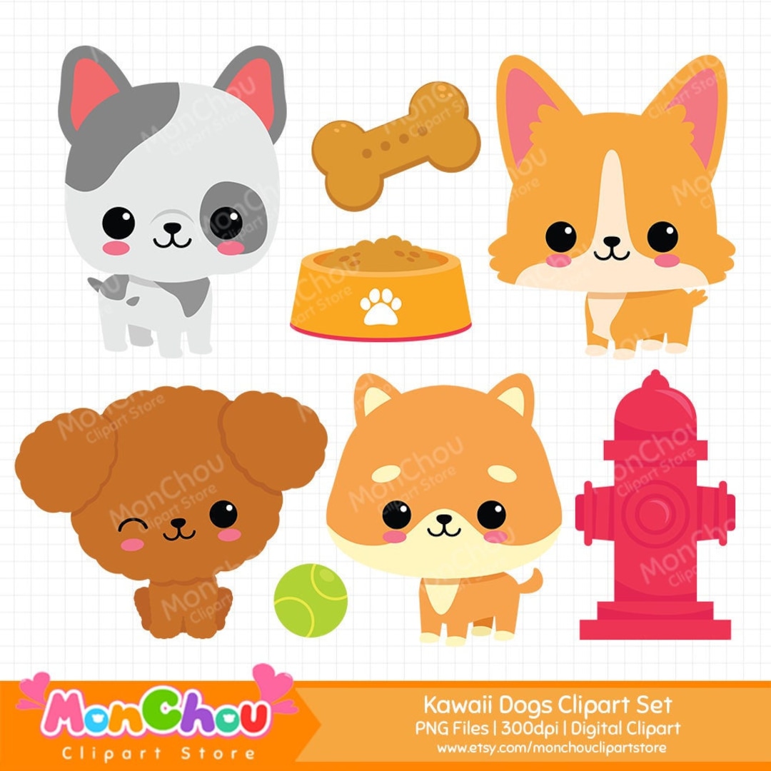 Dog Clipart - Cute Dogs Clipart Set - Instant Download - Commercial and ...