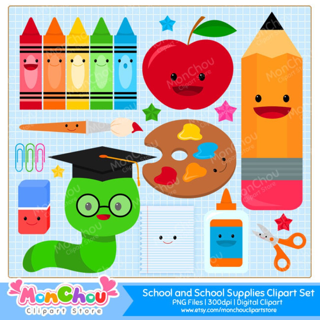School and School Supplies Clipart School Themed Cliparts - Etsy Singapore