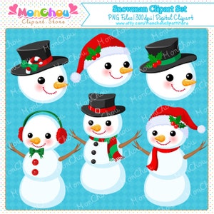 Snowman Clipart for Commercial and Personal Use Cliparts - Etsy