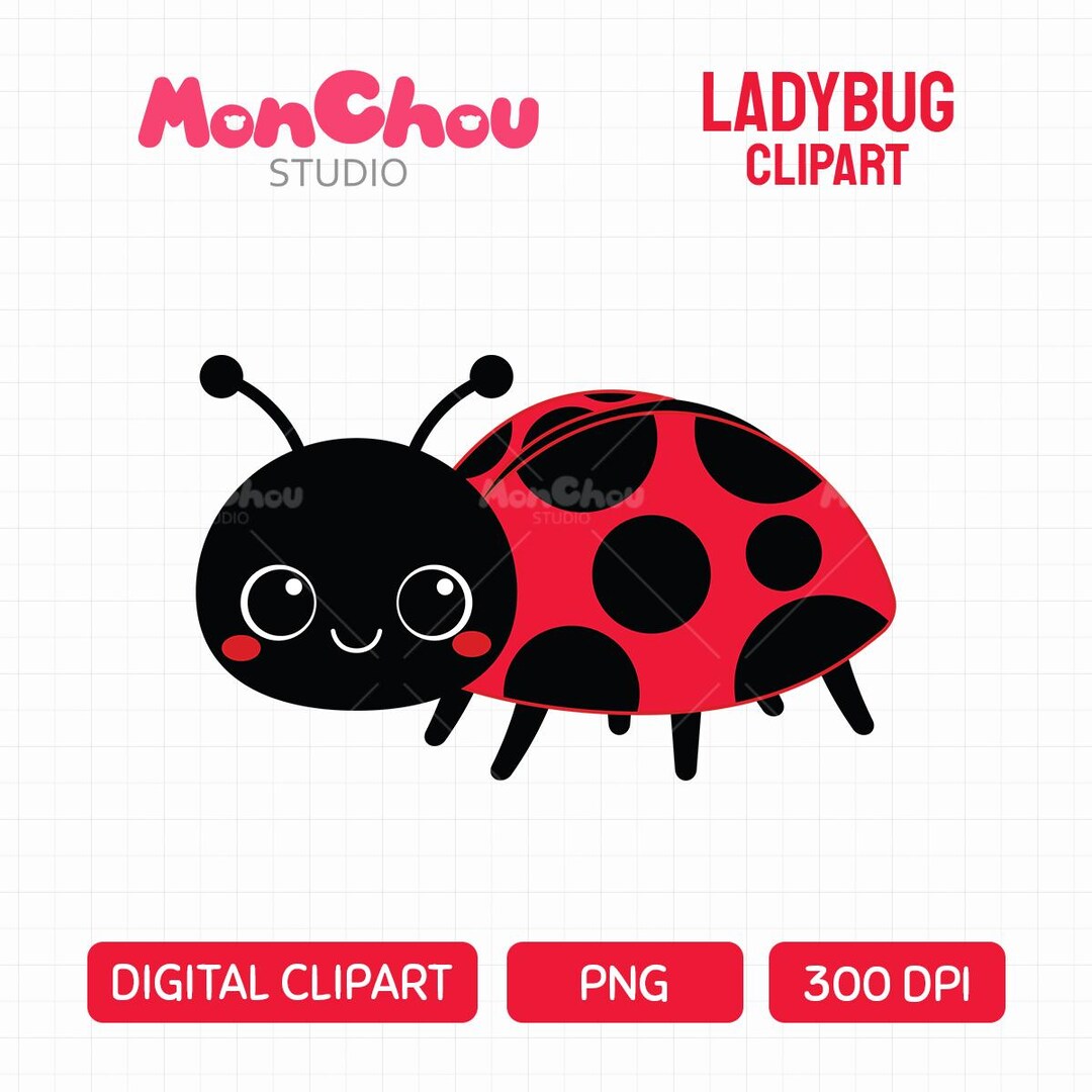 Ladybug Clipart - Cute Ladybug Clip Art Solo Ala Carte - Etsy