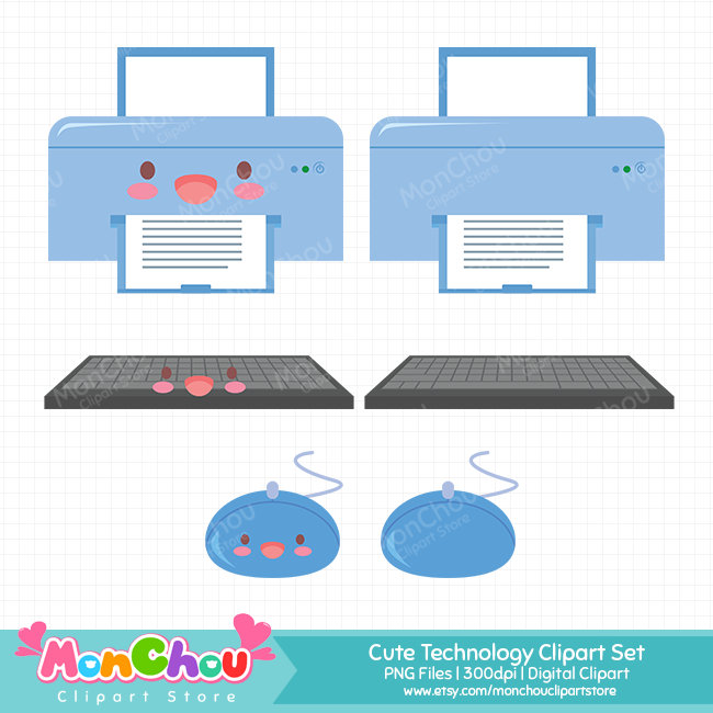 Kawaii Technology Clipart Cute Tech Clipart Set Instant - Etsy UK