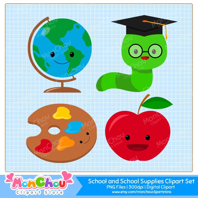 School and School Supplies Clipart School Themed Cliparts - Etsy Singapore