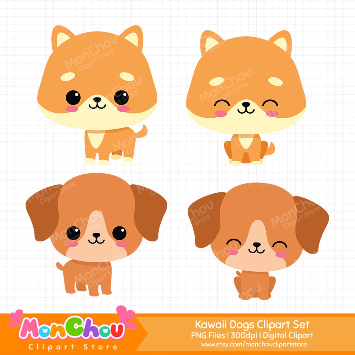 50% OFF SALE Dog Clipart Cute Dogs Clipart Set Instant Download ...