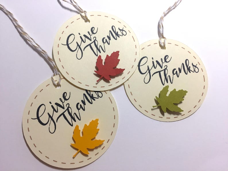 Give Thanks Gift Tags Set of (6), Wine Bottle Tags, Thanksgiving Tags ...