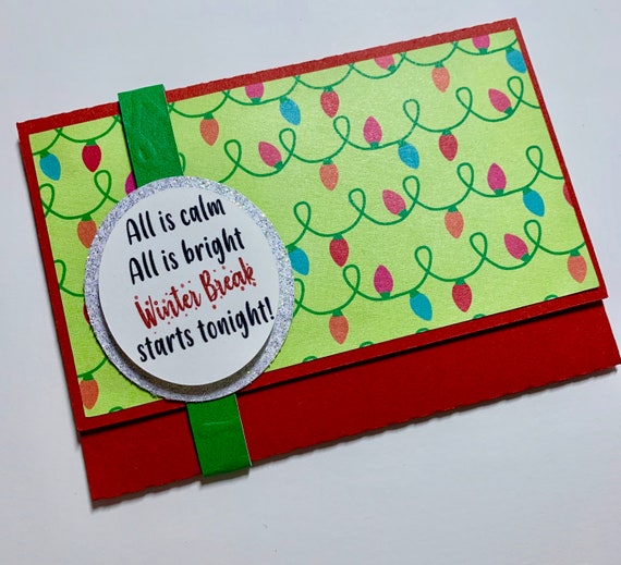 Teacher Gift Card Holder Winter Break Teacher Card | Etsy