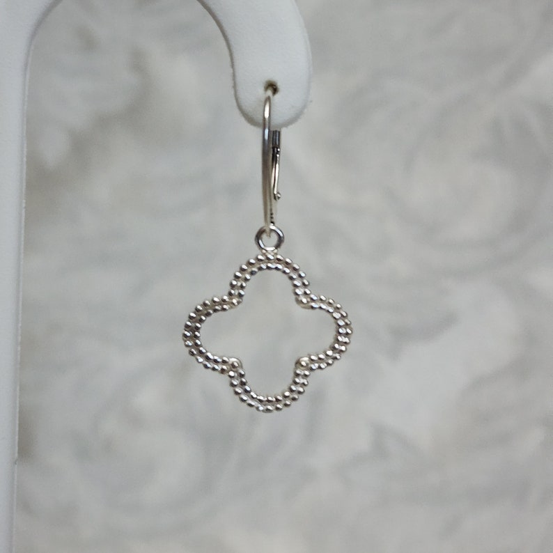 Beautiful SOLID Sterling Beaded Detail Clover / Arabesque (aka Alhambra ...