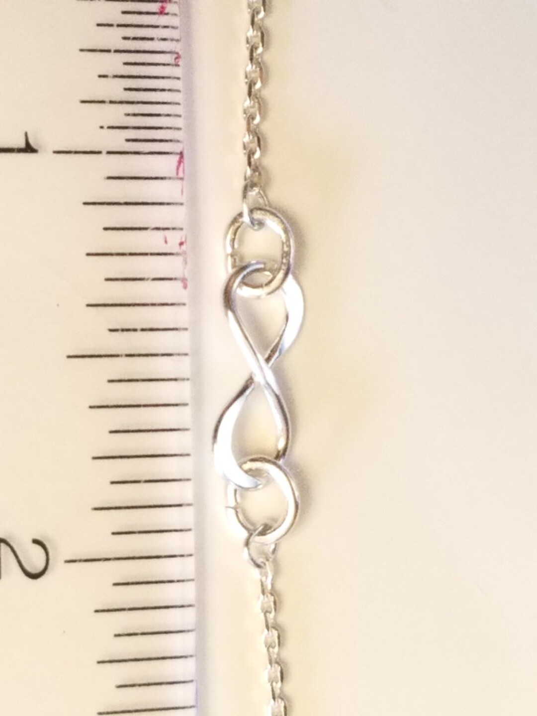 7" SOLID Sterling Silver Infinity Symbol Chain Bracelet With Infinity ...