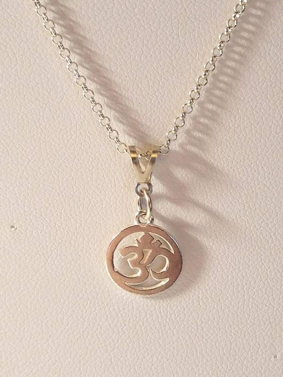 OHM Buddhist Peace Symbol encircled in SOLID Sterling Silver | Etsy