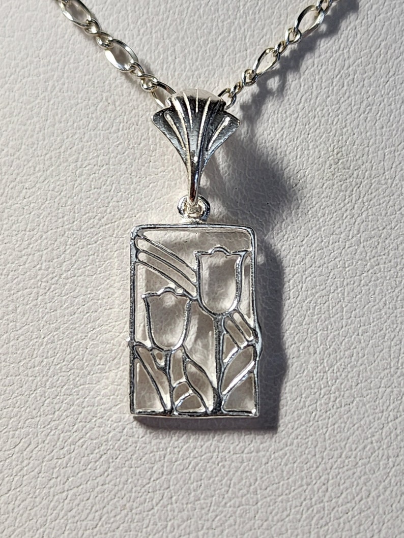 Sterling Silver Framed Tulip Pendant With Coordinating Bail From the ...