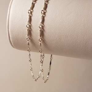 Sparkly Sterling Silver Rice Grain Link Chain Bracelet With Sterling ...