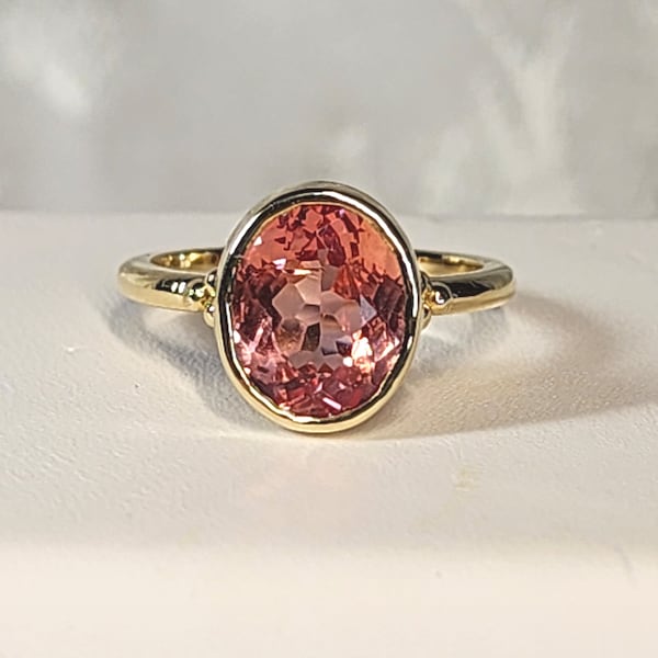Peach Sapphire Ring - Etsy