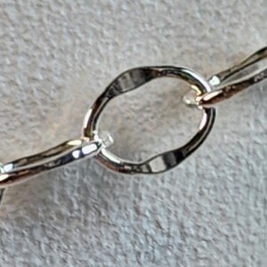 Beautiful 7.5 SOLID Sterling Dapped Oval Cable Link Bracelet With ...