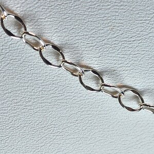 Beautiful 7.5 SOLID Sterling Dapped Oval Cable Link Bracelet With ...