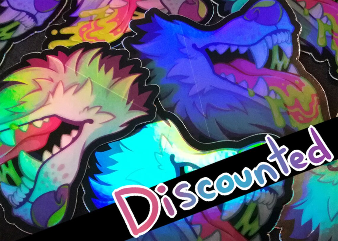 Furry Maw Holographic Vinyl Waterproof Sticker | Etsy