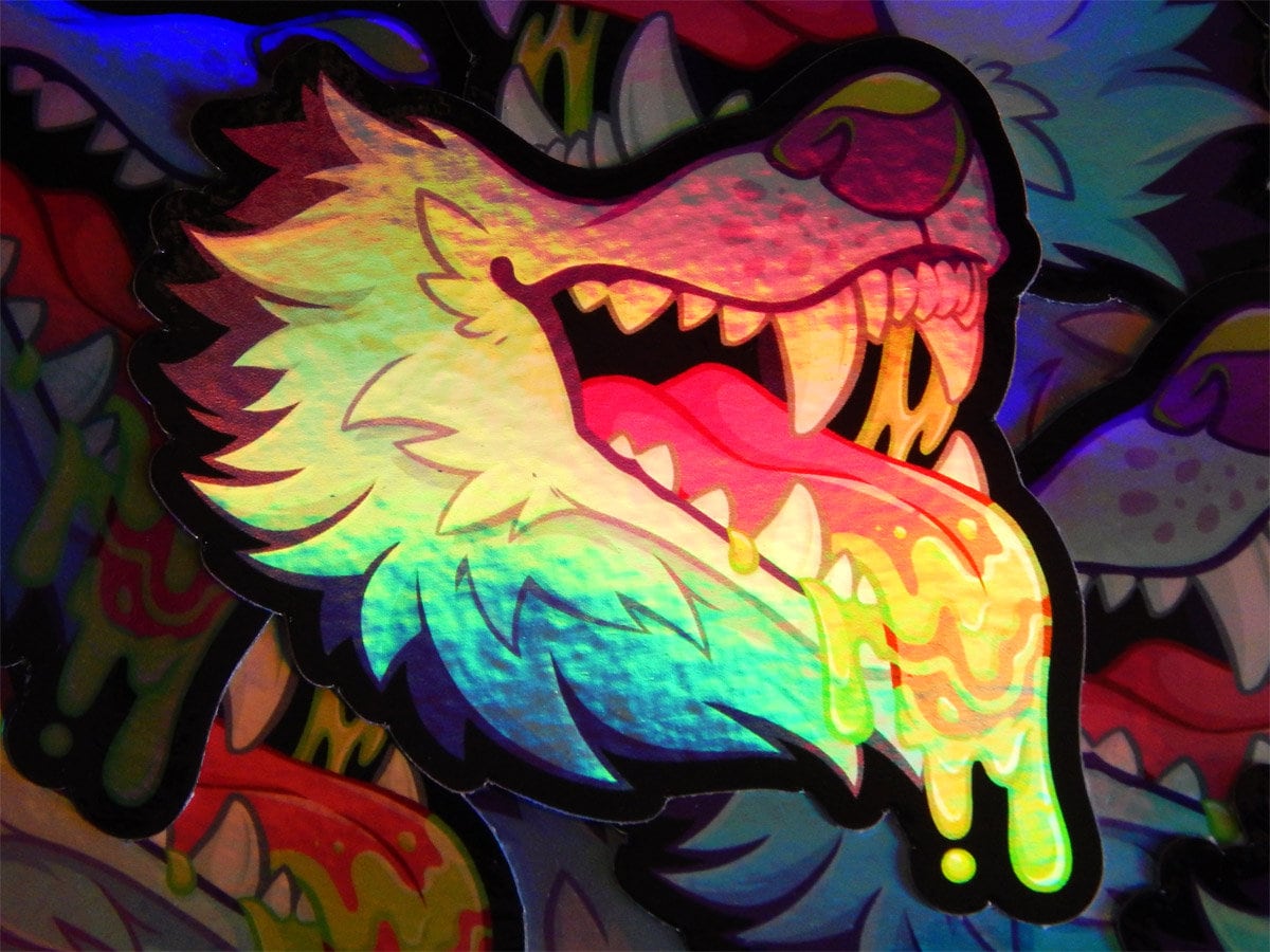 Furry Maw Holographic Vinyl Waterproof Sticker - Etsy UK