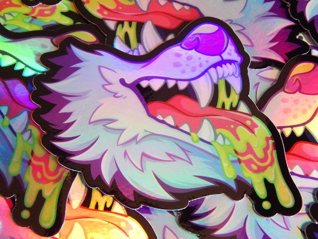 Furry Maw Holographic Vinyl Waterproof Sticker - Etsy