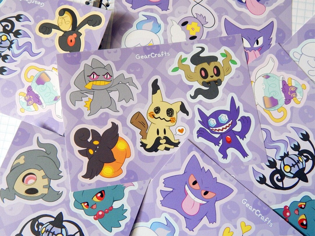 Ghost Pokemon Sticker Sheets A6 Size - Etsy