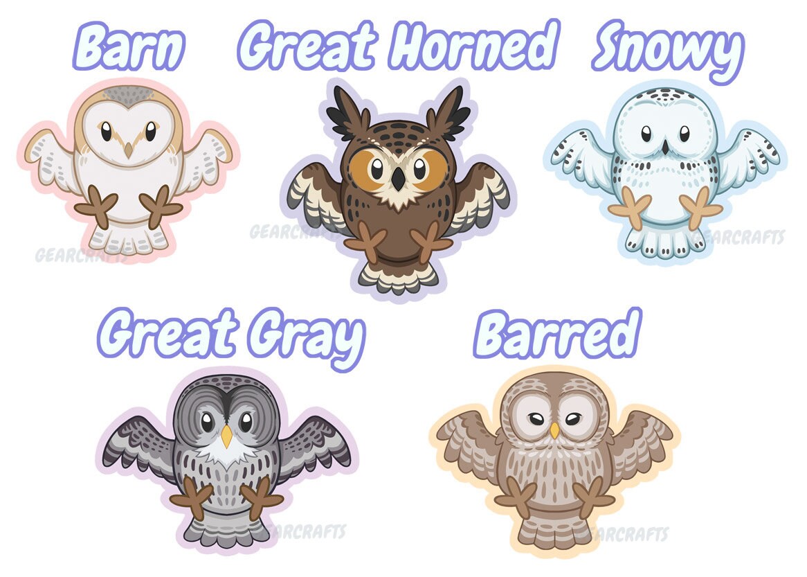Cute Owl Sticker Sheet A6 Size | Etsy