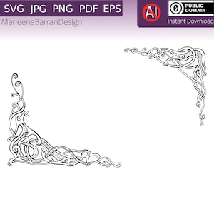 Viking Knotwork Dragon Corner Design Vector Clipart, Public Domain ...