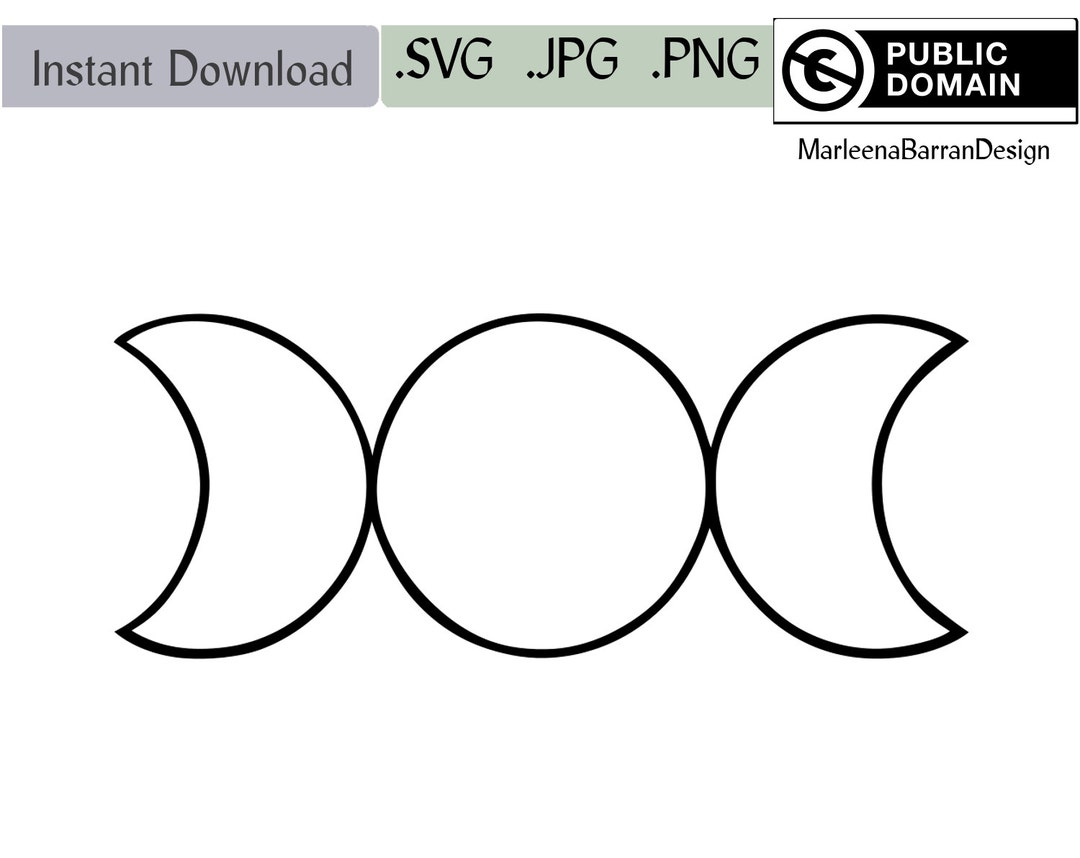 Geometrical Triple Moon Symbol. Instant Download Clipart SVG PNG and ...