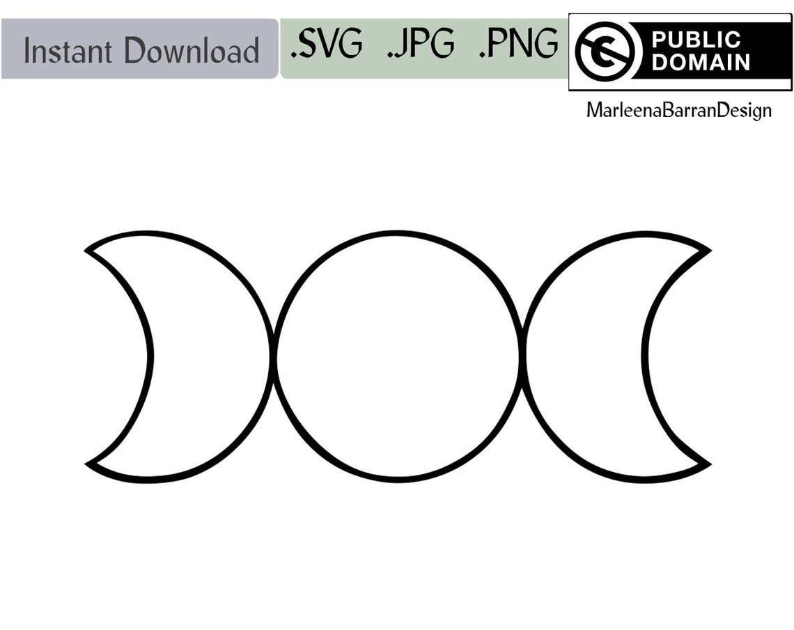 Geometrical Triple Moon Symbol. Instant Download Clipart SVG PNG and ...