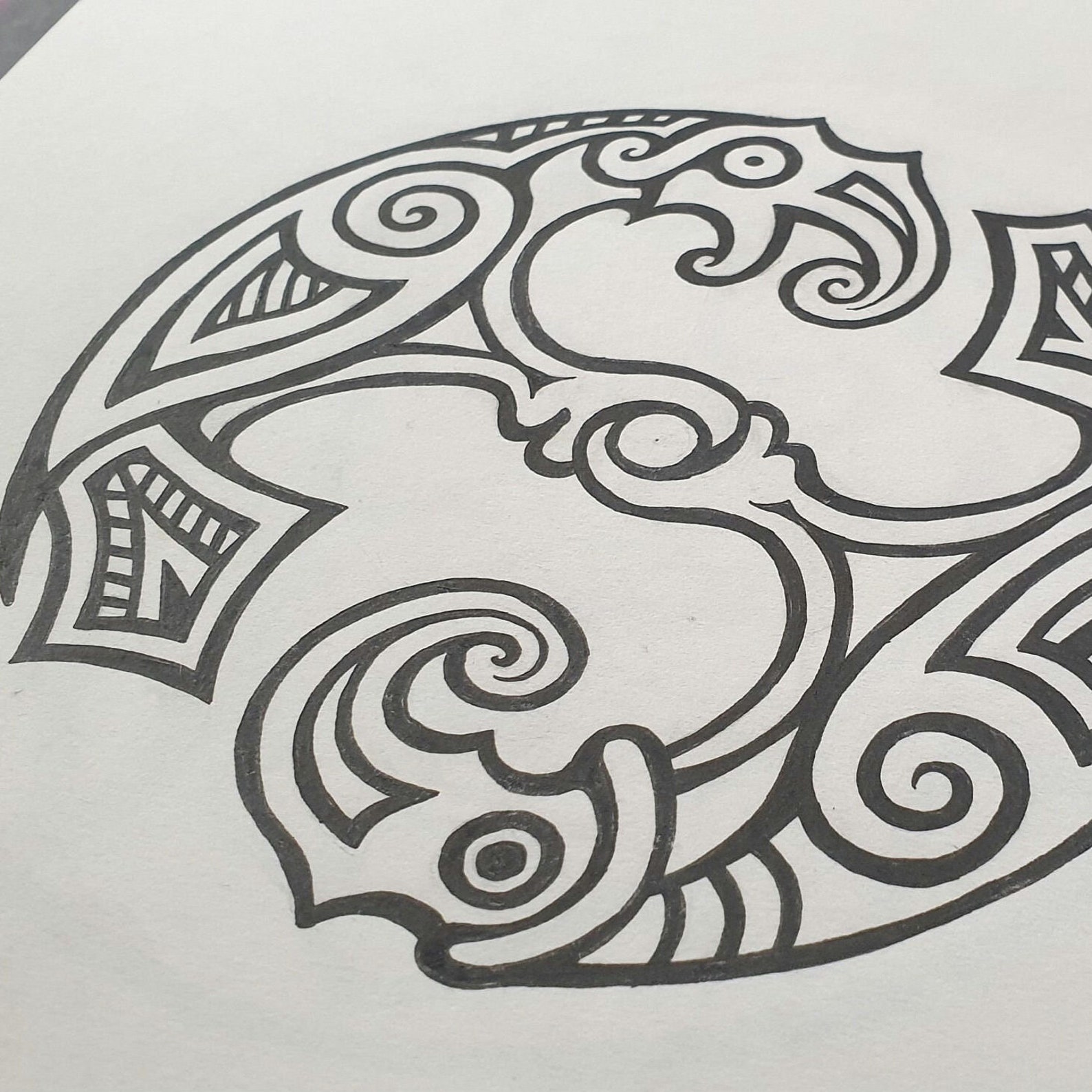 Odin's Ravens, Huginn and Muninn, Circular Design of Two Ravens ...