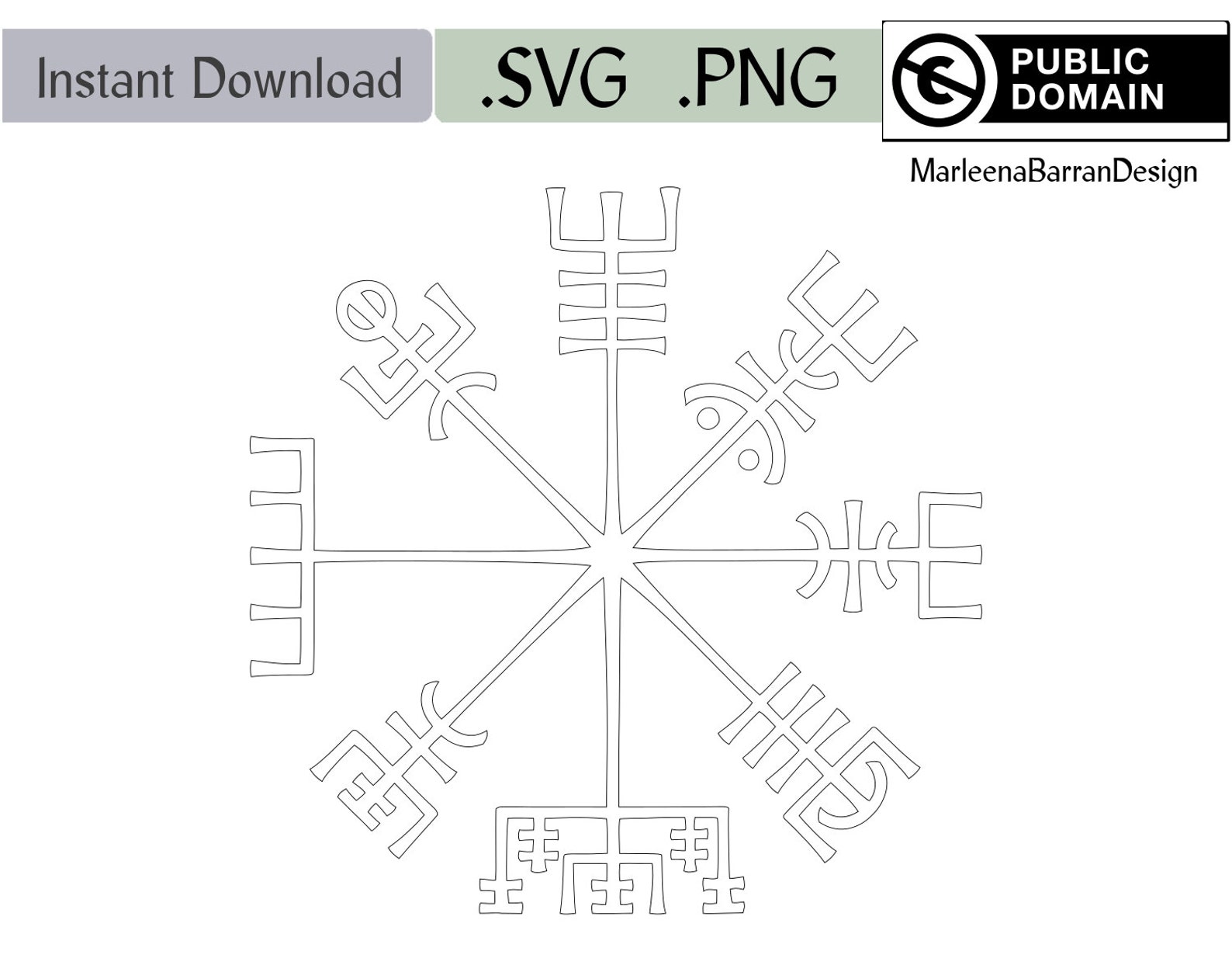 Vegvisir, Icelandic Magical Stave, Galdrastafir, Huld Manuscript ...