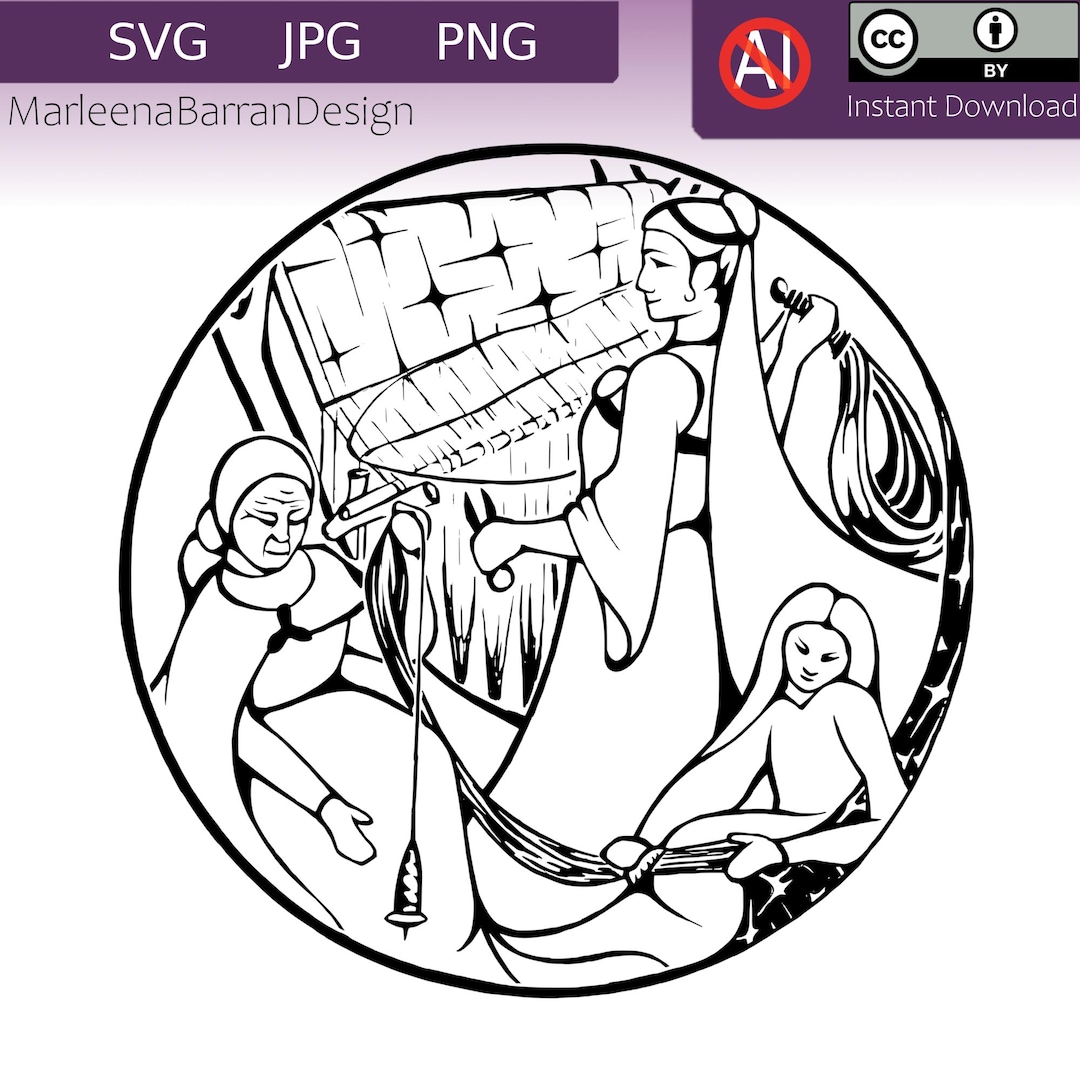 Three Fates, Vector Graphic SVG, PNG and JPG Image of the Three Viking ...
