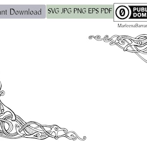 Viking Knotwork Dragon Corner Design Vector Clipart, Public Domain ...