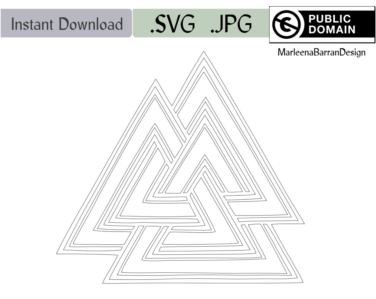 Valknot, Valknut, Tattoo Design, Free to Use Original Public Domain ...