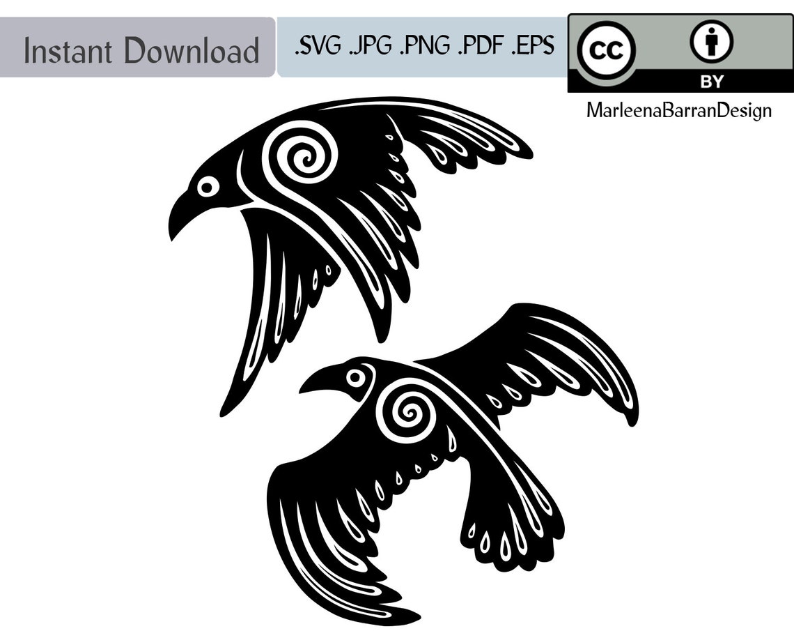 Two Ravens. Two Raven Spirits in a Circular Design - Etsy