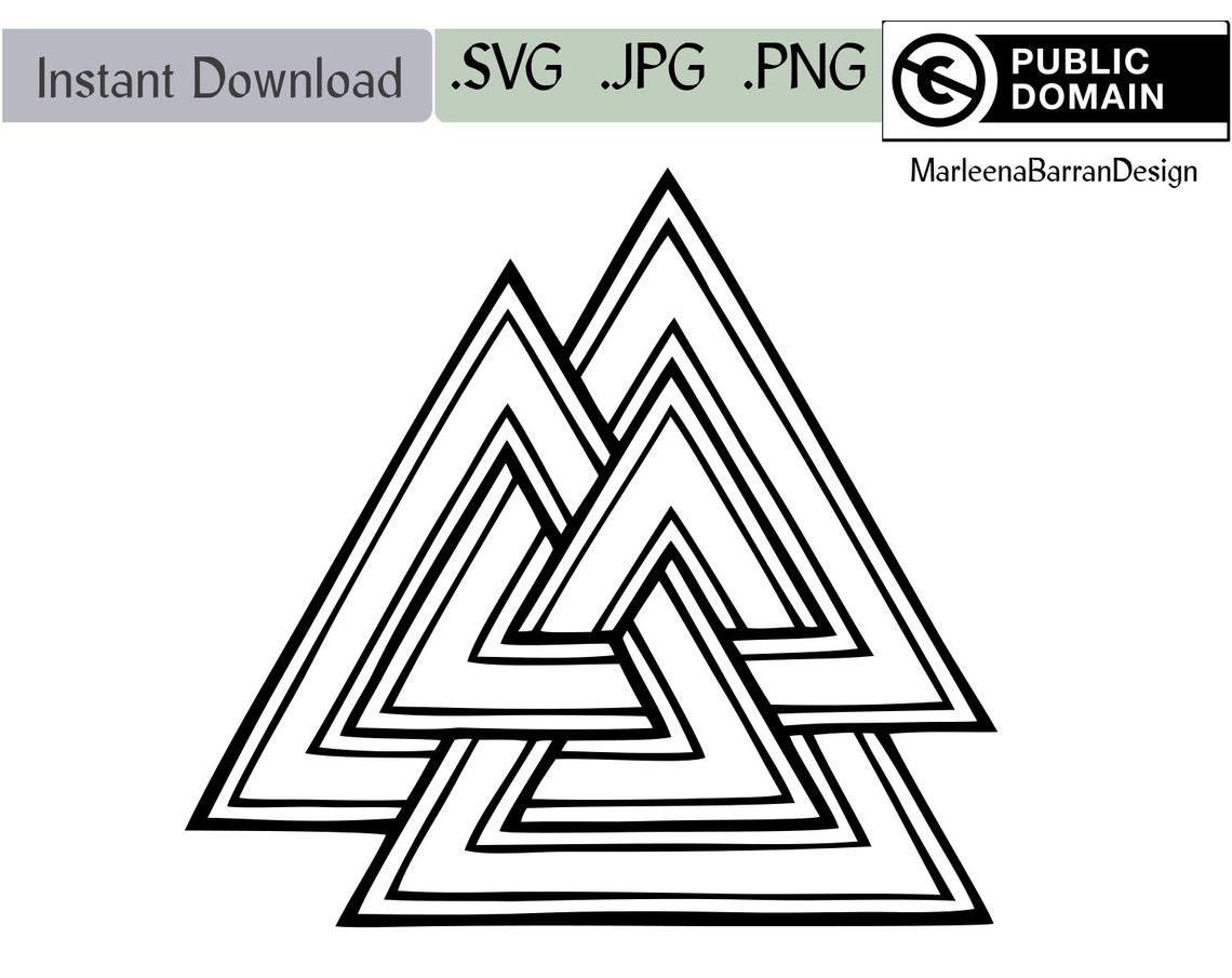 Valknot, Valknut, Tattoo Design, Free to Use Original Public Domain ...