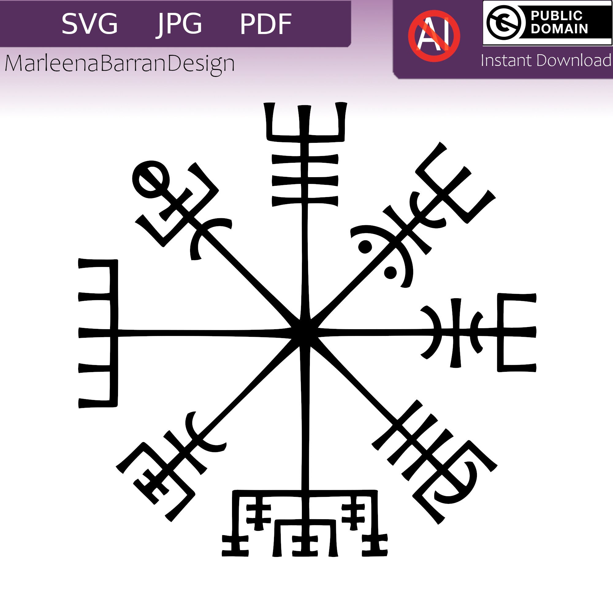 Vegvisir, Icelandic Magical Stave, Galdrastafir, Huld Manuscript ...