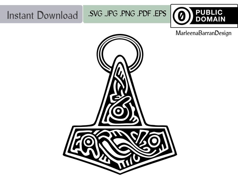 Viking Thor's Hammer Mjolnir Design Featuring Interlacing - Etsy